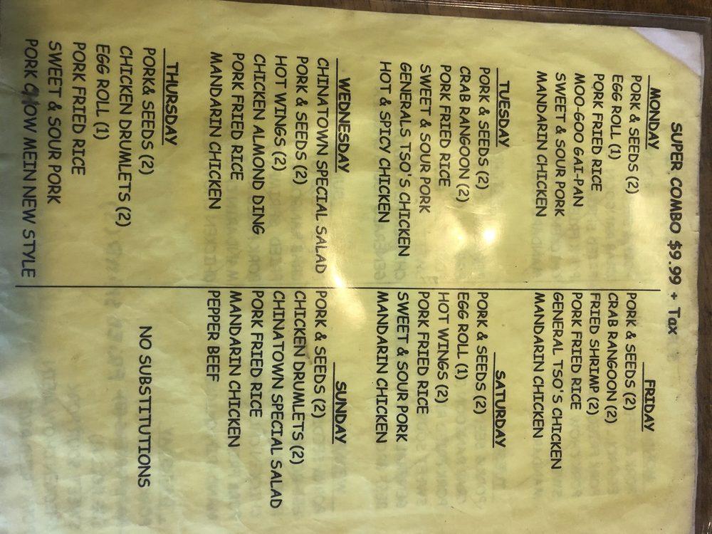 Menu at Quik Wok Restaurant, Meridian, E Fairview Ave