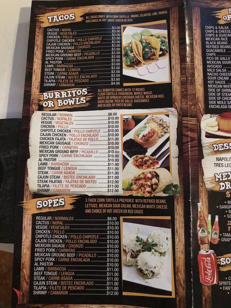 Menu at Tacos Victoria pub & bar, Jersey City