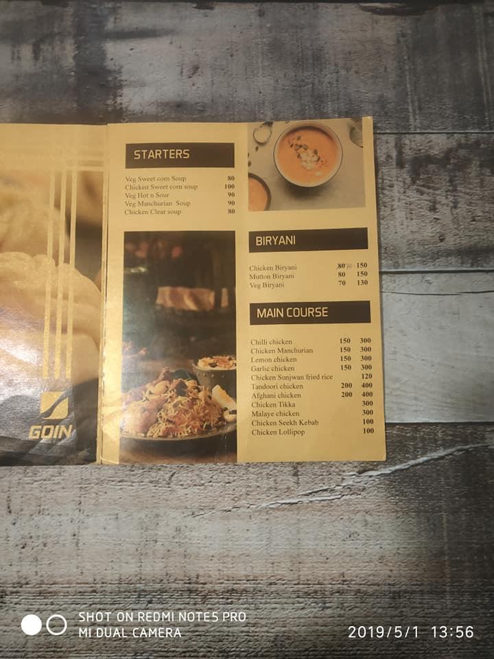 Menu at Go In Restaurant, India