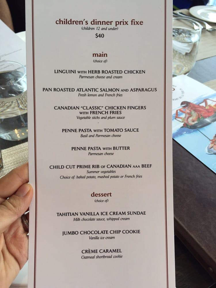 Menu at 360 The Restaurant at the CN Tower, Toronto