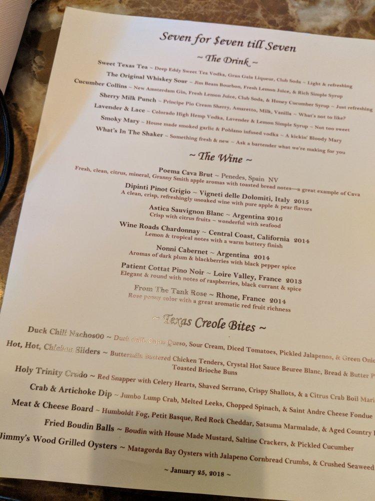 Menu at Brennan's of Houston restaurant, Houston