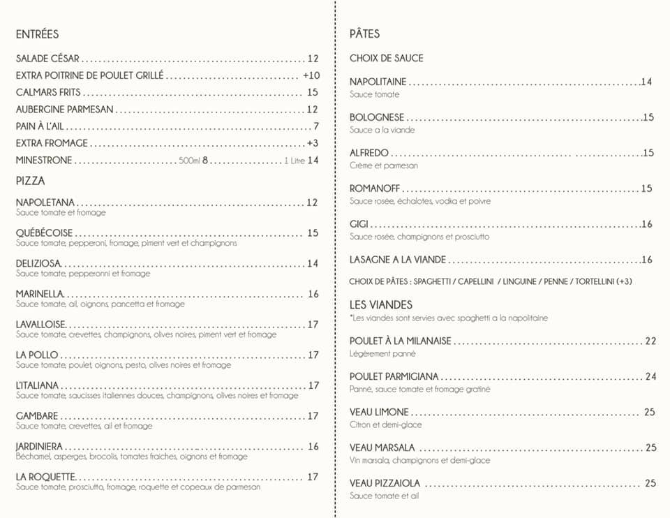 Menu at Le Vieux Four Manago pub & bar, Saint-Sauveur