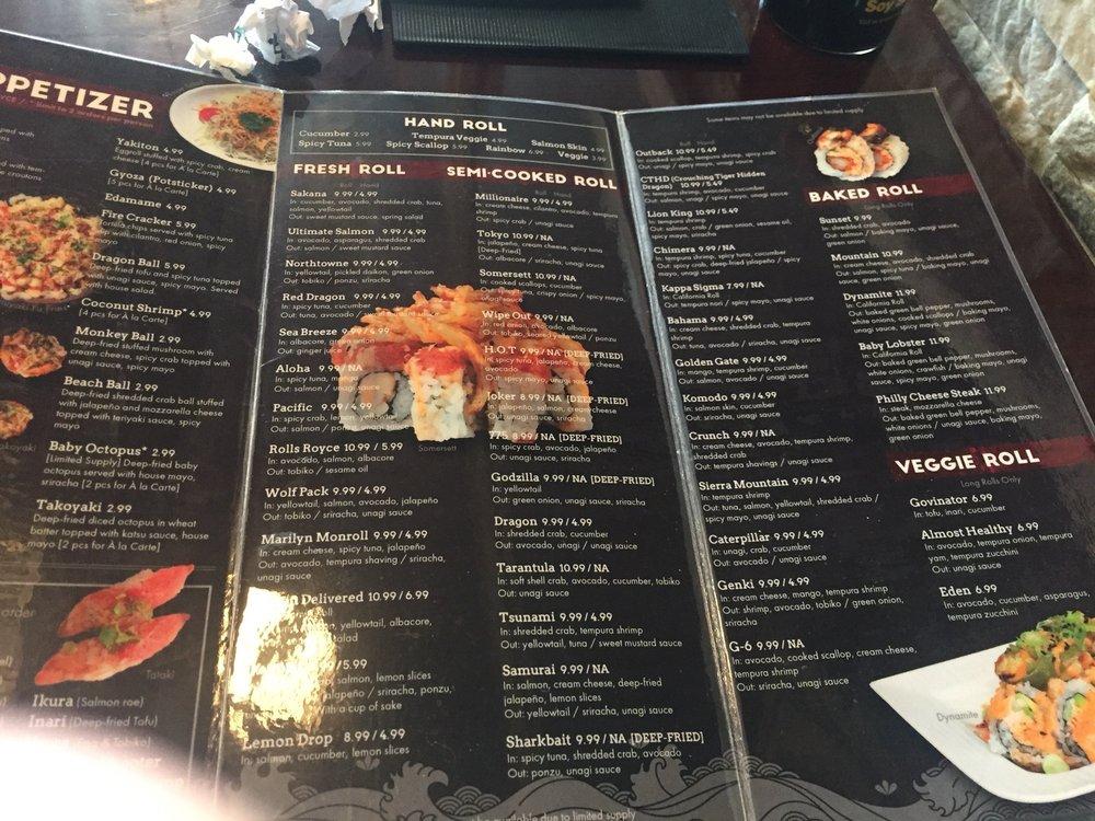 Menu at Sakana Sushi restaurant, Reno, Northtowne Ln # L