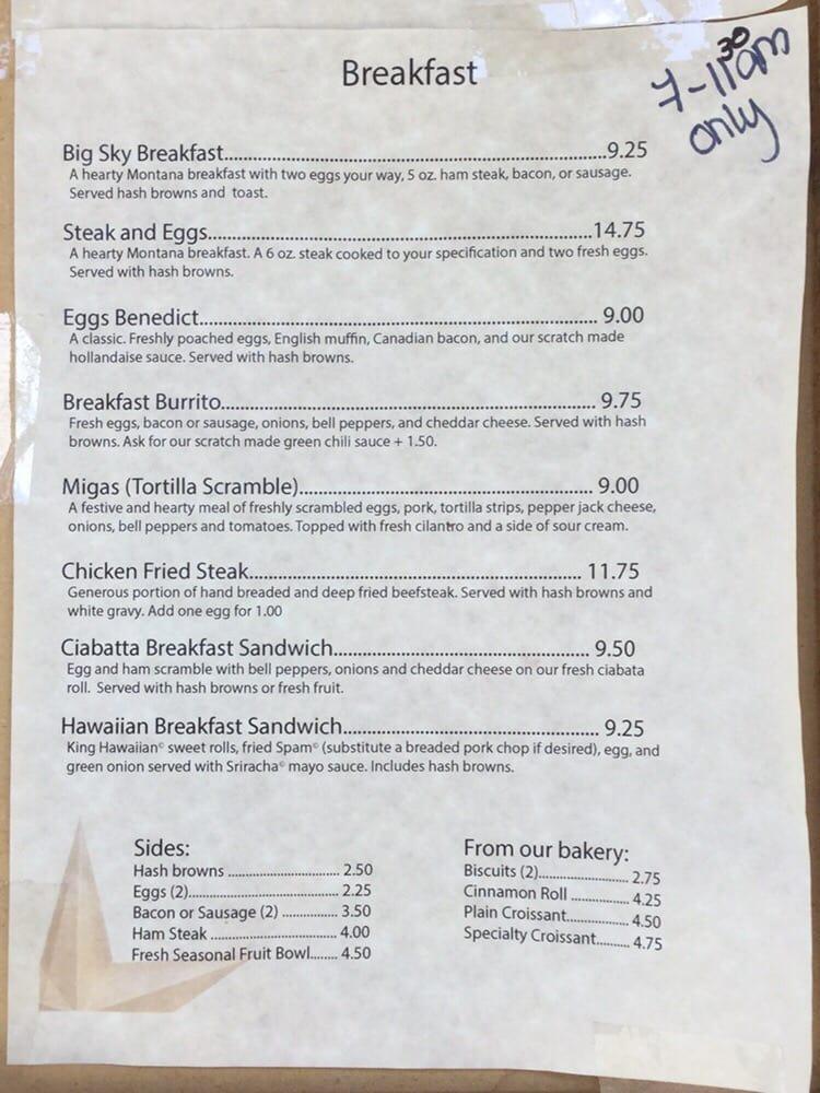 Menu at The Star Restaurant, Virginia City