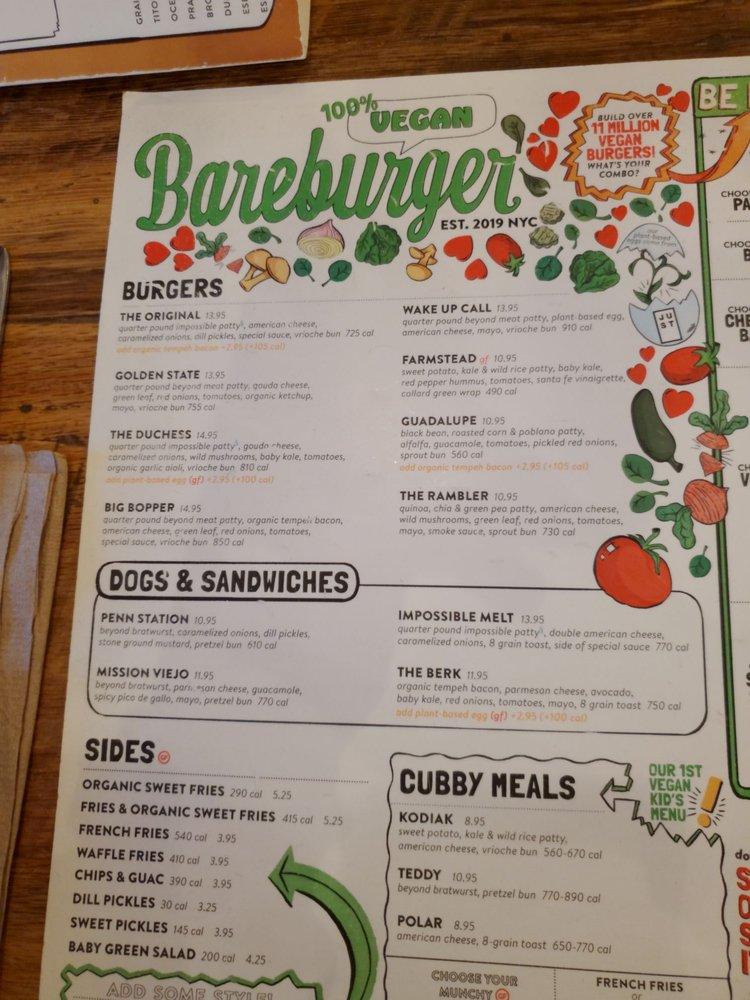Menu at Bareburger, Mount Kisco
