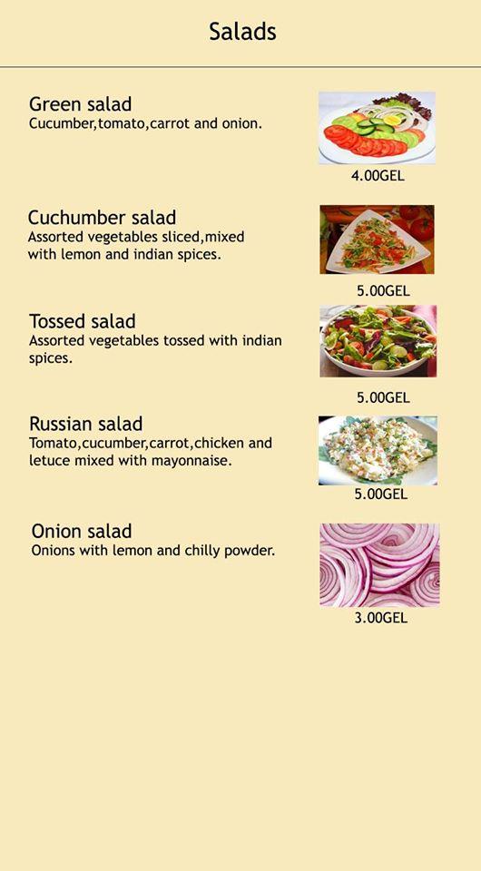 Menu at Basement pub & bar, Tbilisi