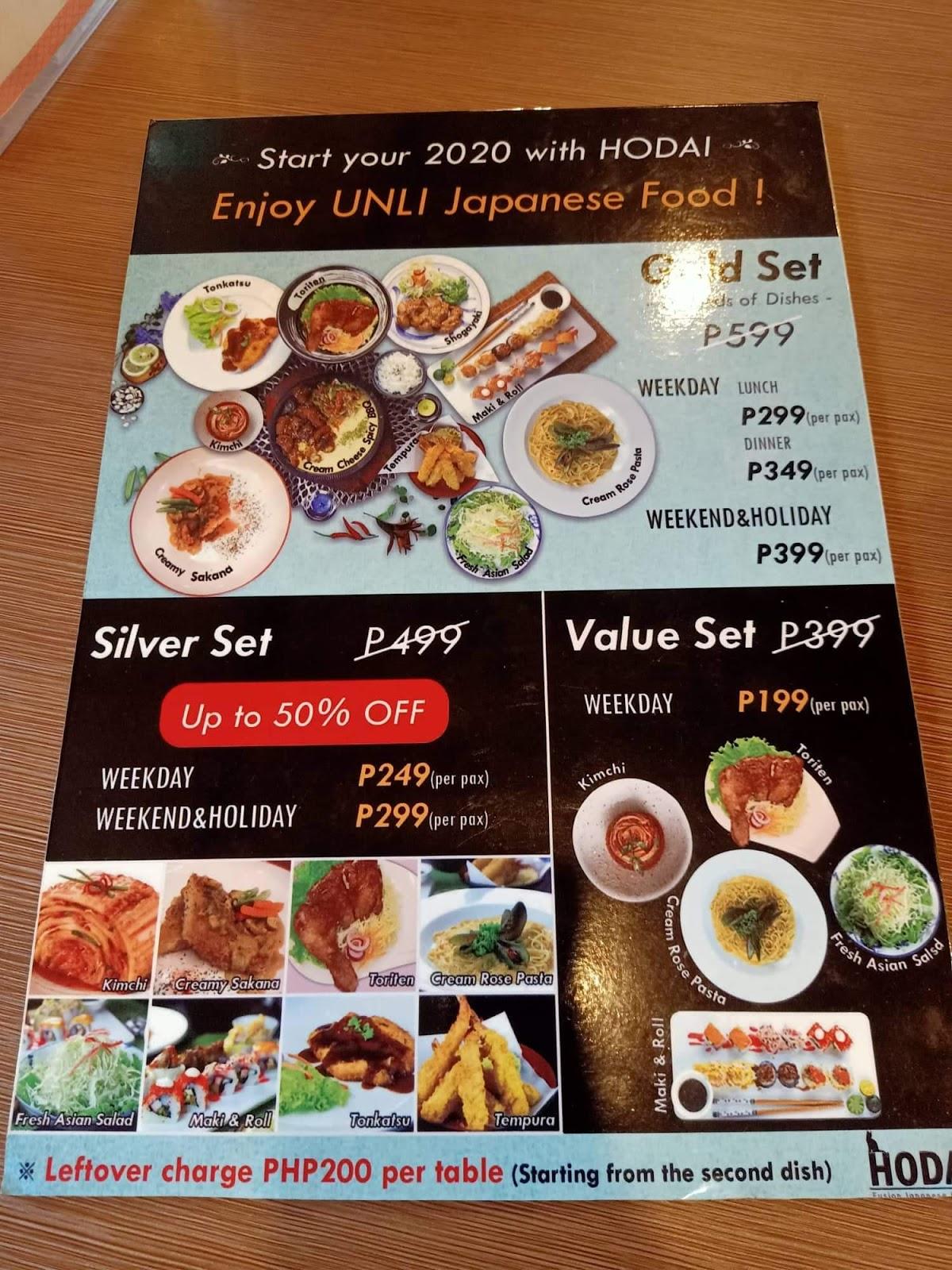 Carta de HODAI Korean BBQ & SEAFOOD Grill, Ciudad Quezon