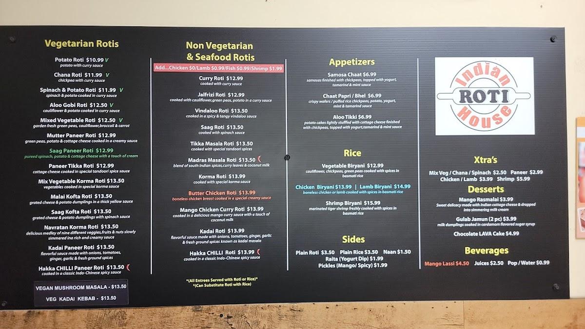 Menu at Indian Roti House Indian Dosa House restaurant, Toronto, 256 ...