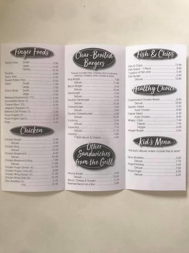 Menu at Freeze King restaurant, Huron East, Huron Rd