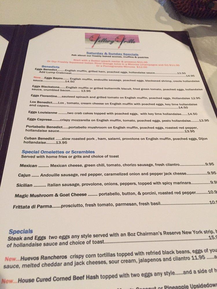 Menu at Gallery Grille desserts, Tequesta