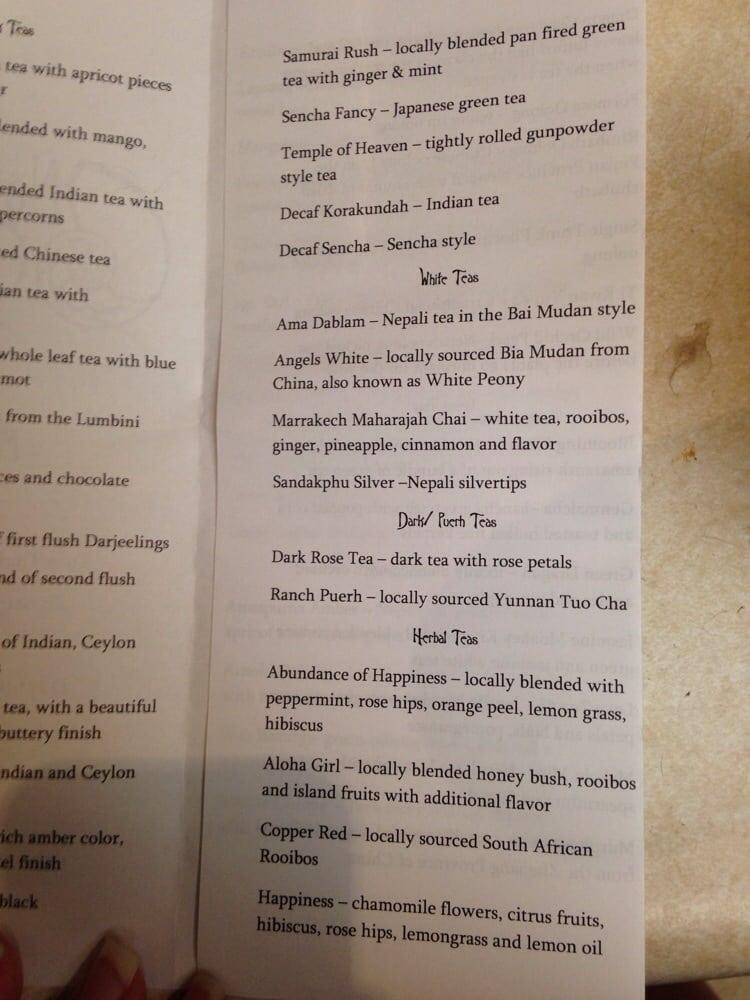 Menu at Nautilus Tea Company cafe, Fair Oaks, Fair Oaks Blvd