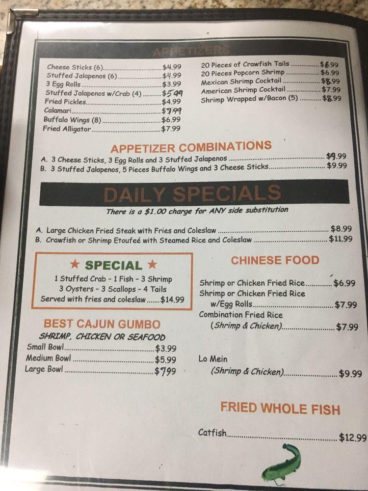 Menu at Texas Cajun Cafe, Big Spring