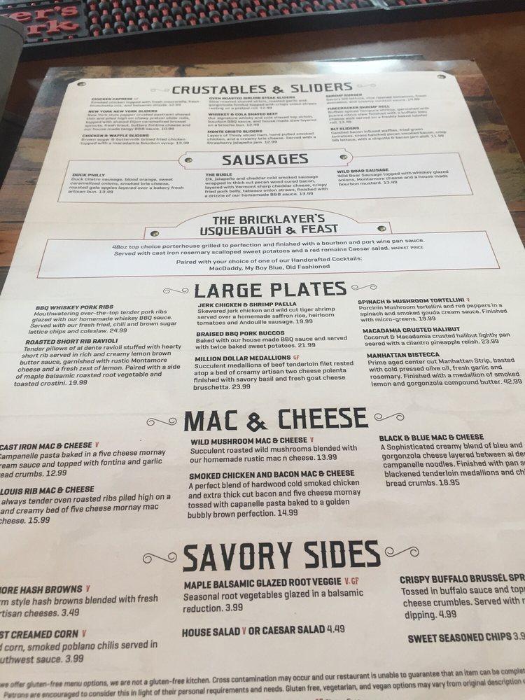 Menu at Brick & Bourbon pub & bar, Maple Grove