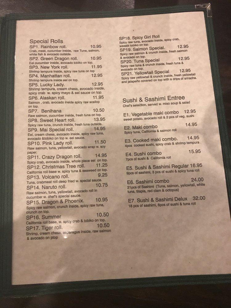 Menu at Jing Sushi restaurant, Richmond