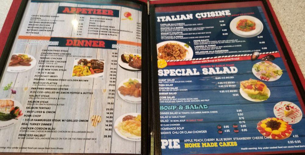 Menu at Mama's Table restaurant, Santa Clarita