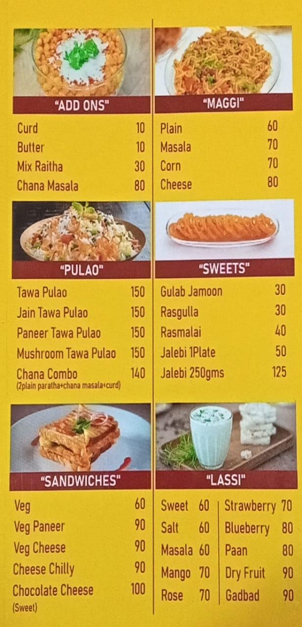 Menu at Rishi’s Paratha Plaza Sanjay Nagar, Bengaluru