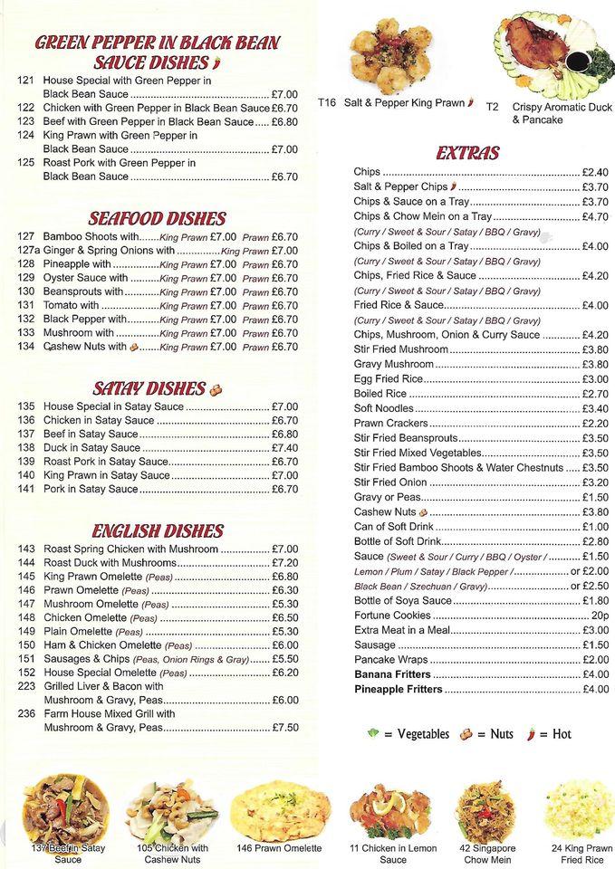 Menu at AAA Chinese Goole restaurant, Carlton