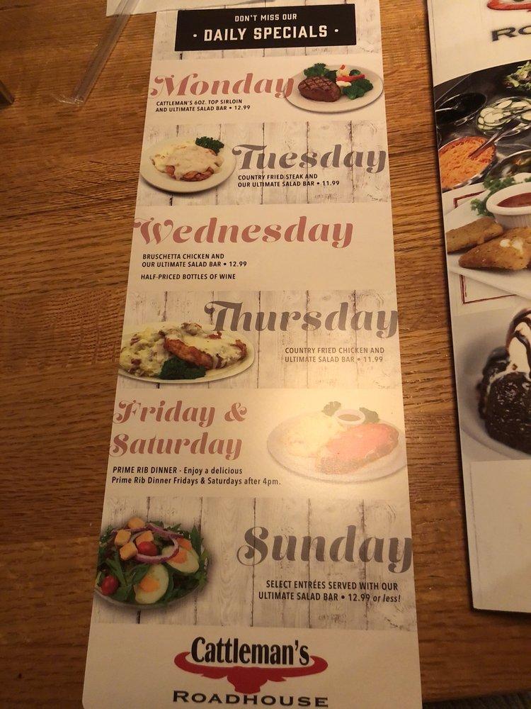 Menu at Cattleman's Roadhouse pub & bar, Georgetown