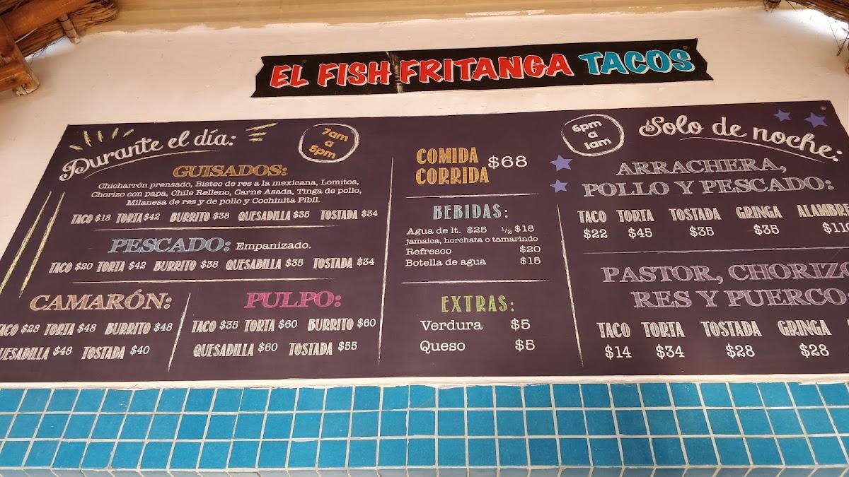 Menu at El Fish Fritanga restaurant, Cancún, Blvd. Kukulcan