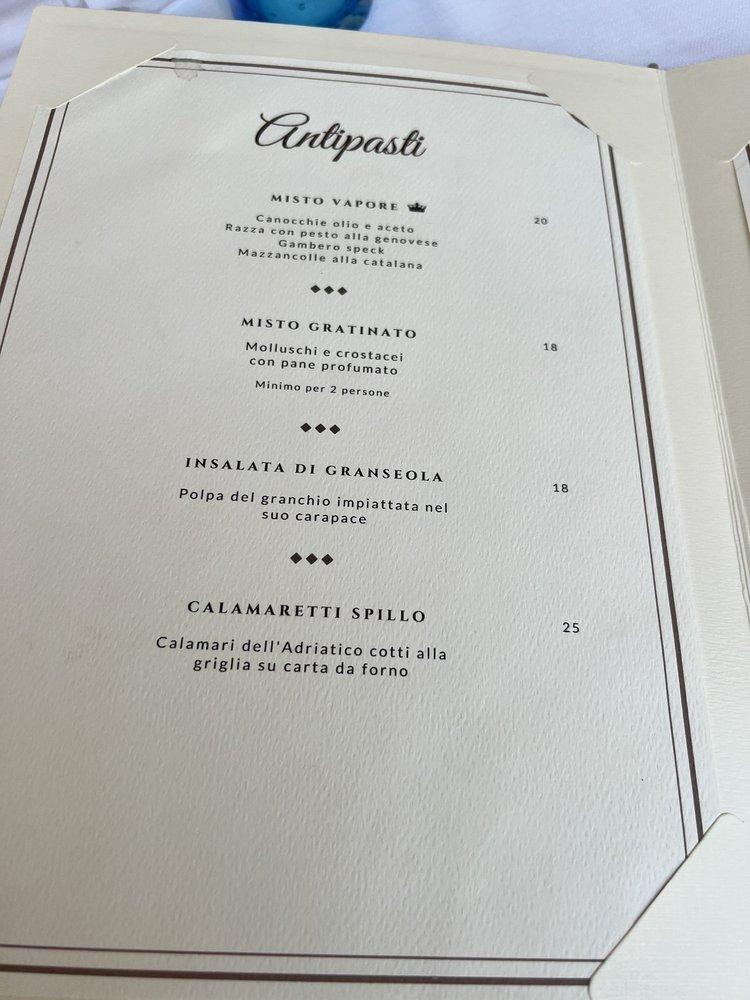 Menu da Cafè Lidó ristorante, Cesenatico