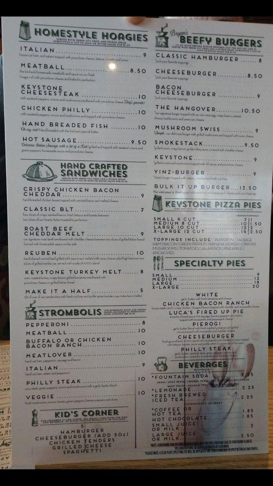 Menu at Keystone Kitchen restaurant, New Alexandria