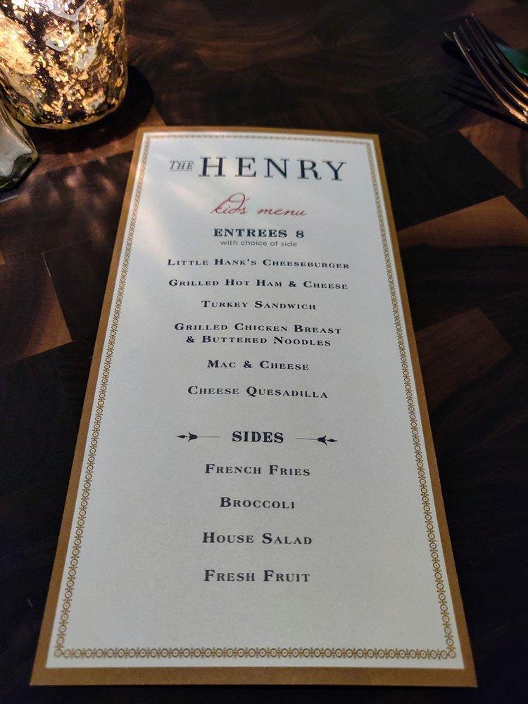 Menu at The Henry restaurant, Dallas, N Akard St Suite 250