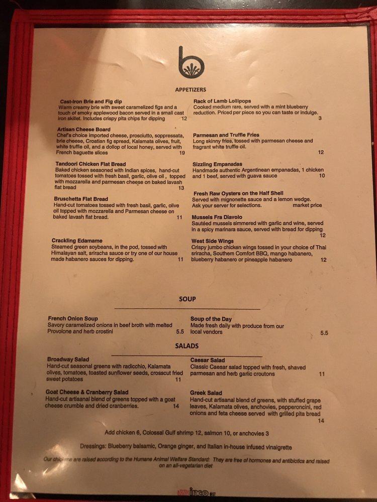 Menu at Broadway Grille + Underground pub & bar, Jim Thorpe
