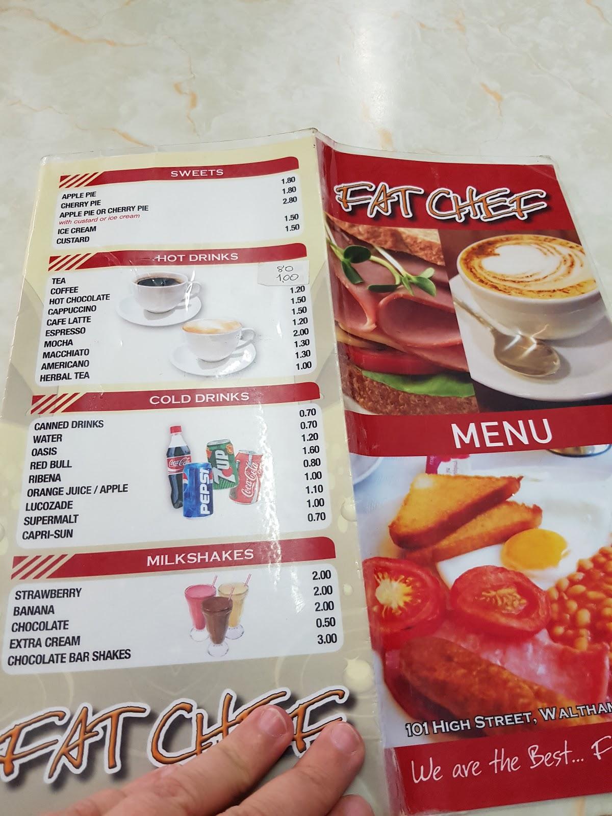 Menu at Fat Chef Coffee Shop cafe, London