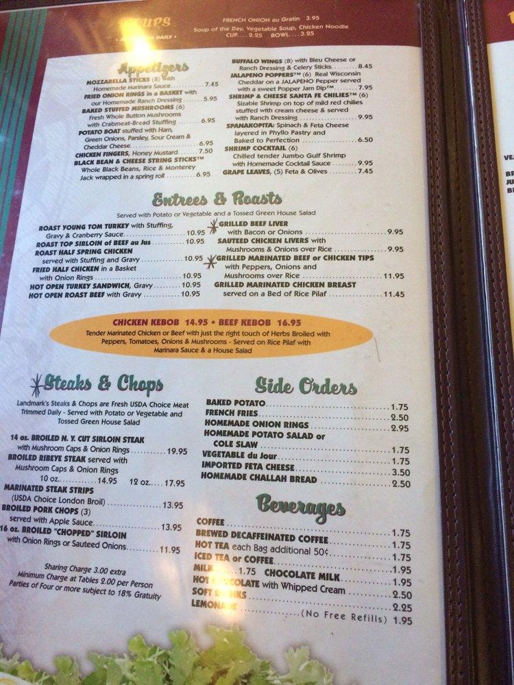 Menu at Landmark Restaurant Diner, Charlotte
