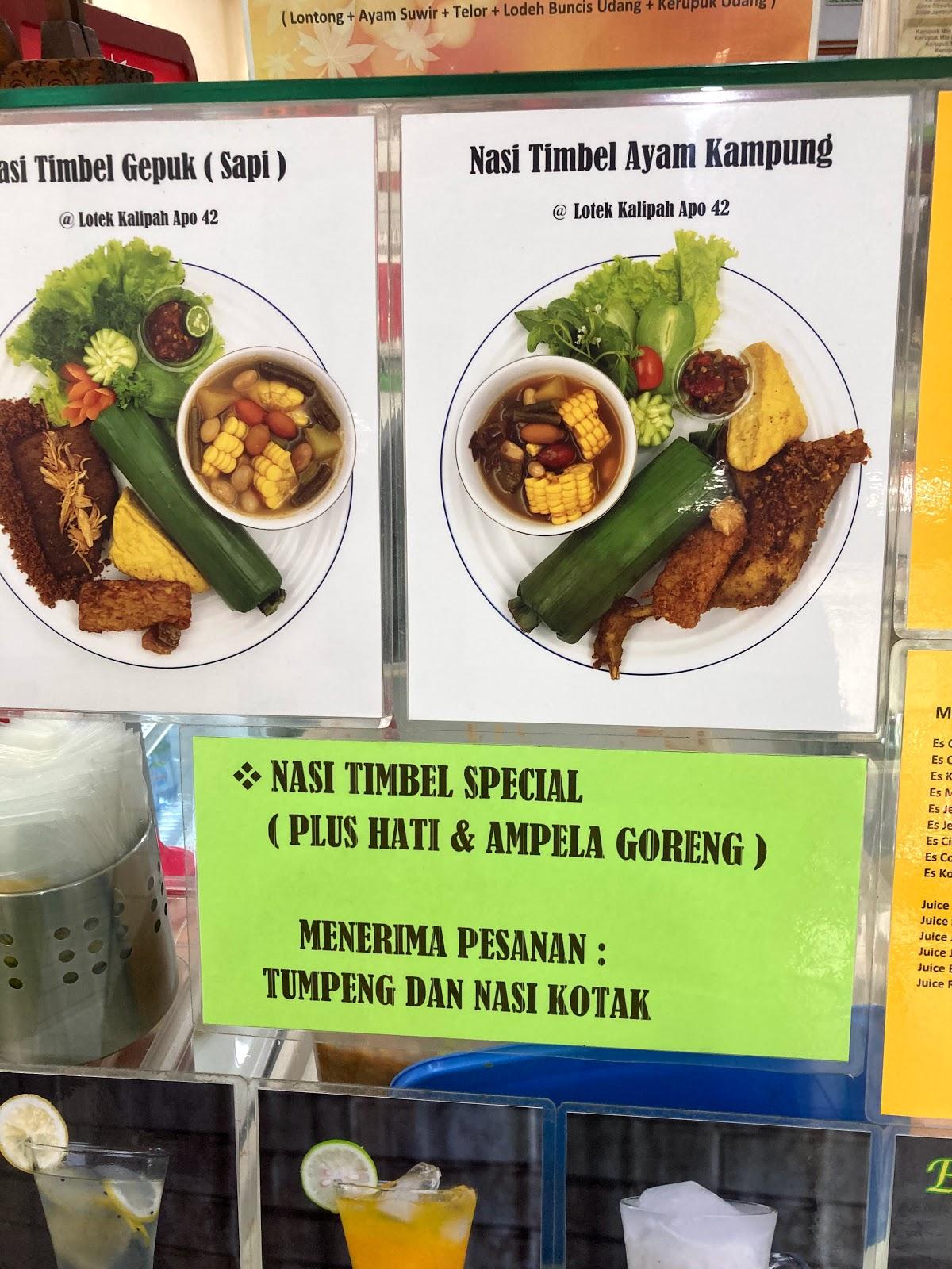 Menu at Lotek Kalipah Apo restaurant, Bandung