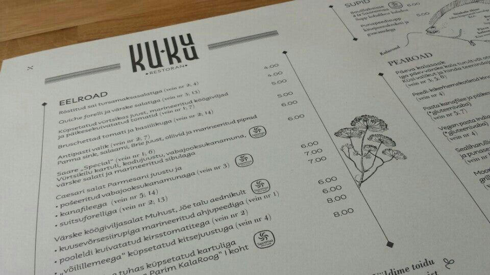 Speisekarte von Restoran Ku-Kuu restaurant, Arensburg