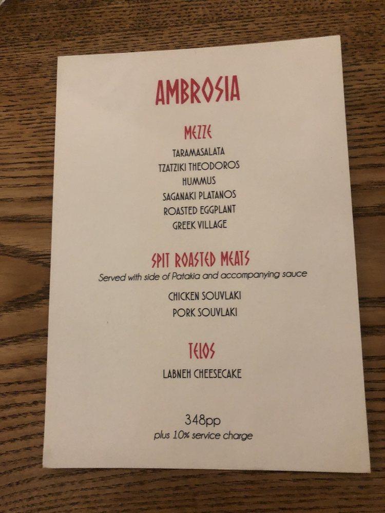Menu at Artemis & Apollo restaurant, Hong Kong