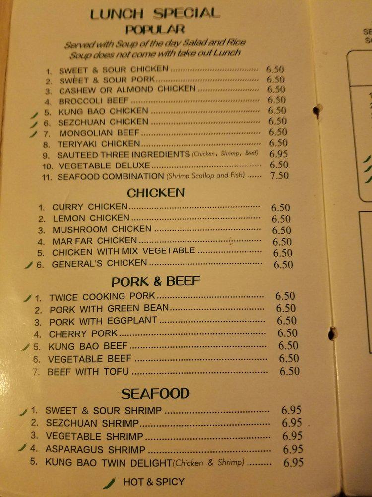 Menu at Asian Dragon Chinese restaurant, Lakeport