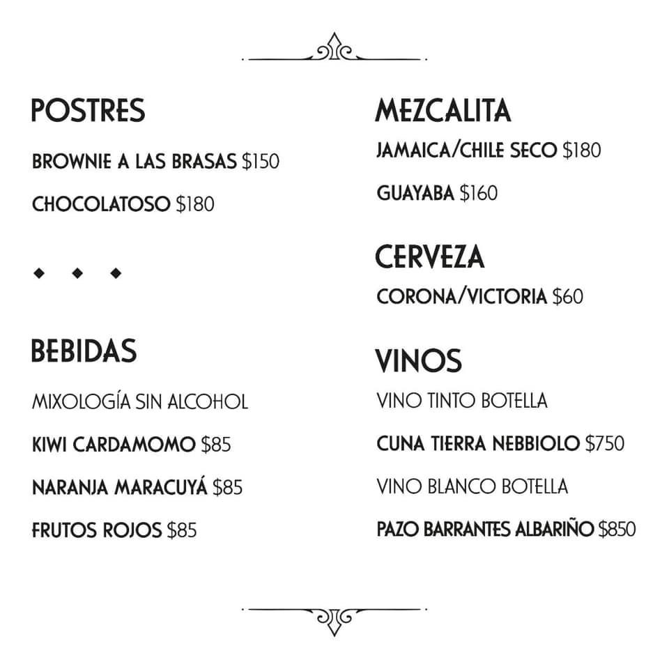 Carta de parrilla Dante Brasa y Fuego - Polanco, Ciudad de México ...