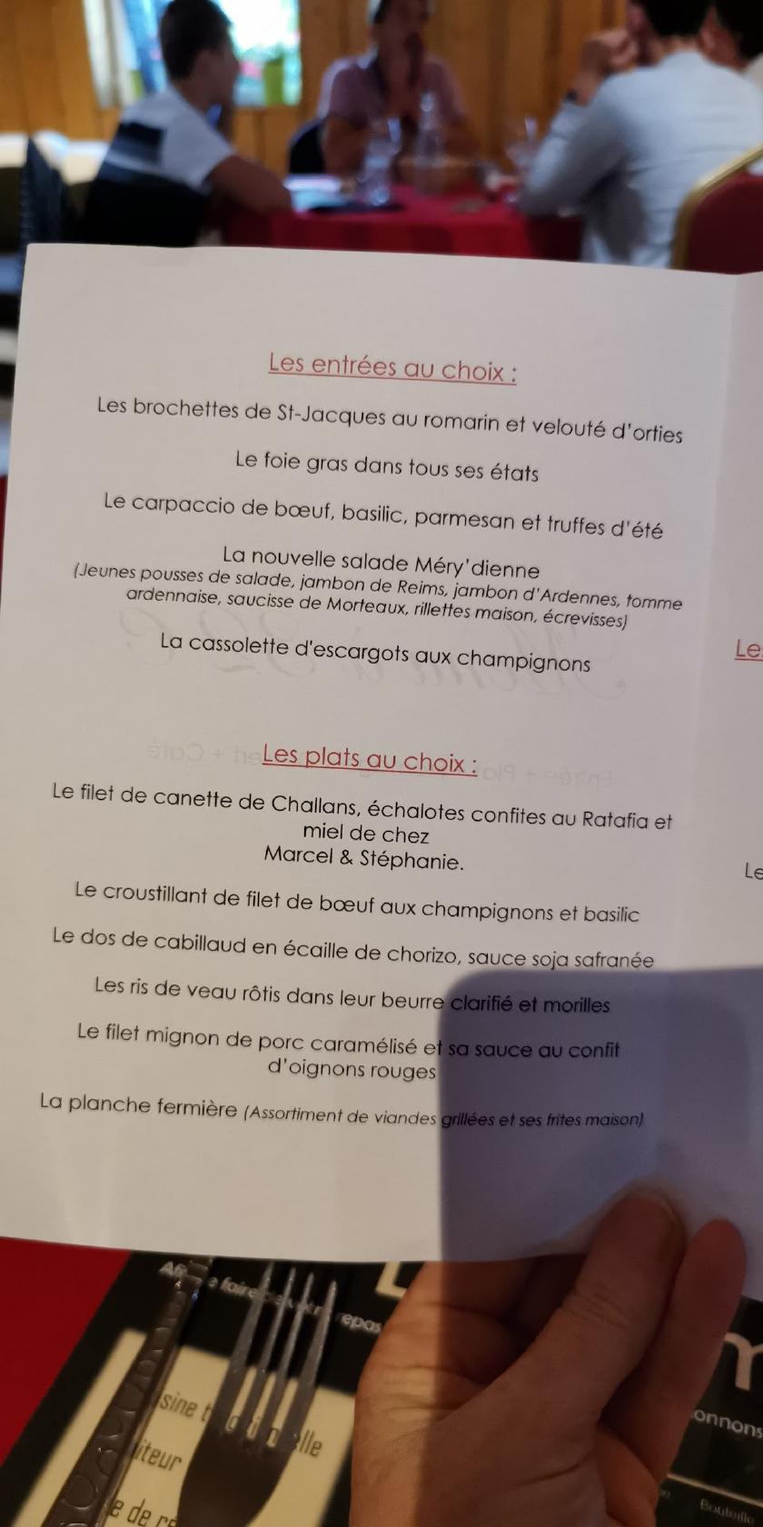 Menu au La Ferme de Méry restaurant, Chuffilly-Roche, 1 Hameau de Méry