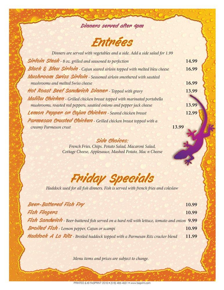 Menu at Main Street Grille restaurant, Arcade