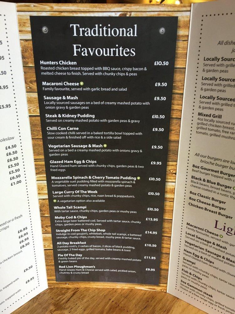 Menu at Red Lion Hotel pub & bar, Puddletown