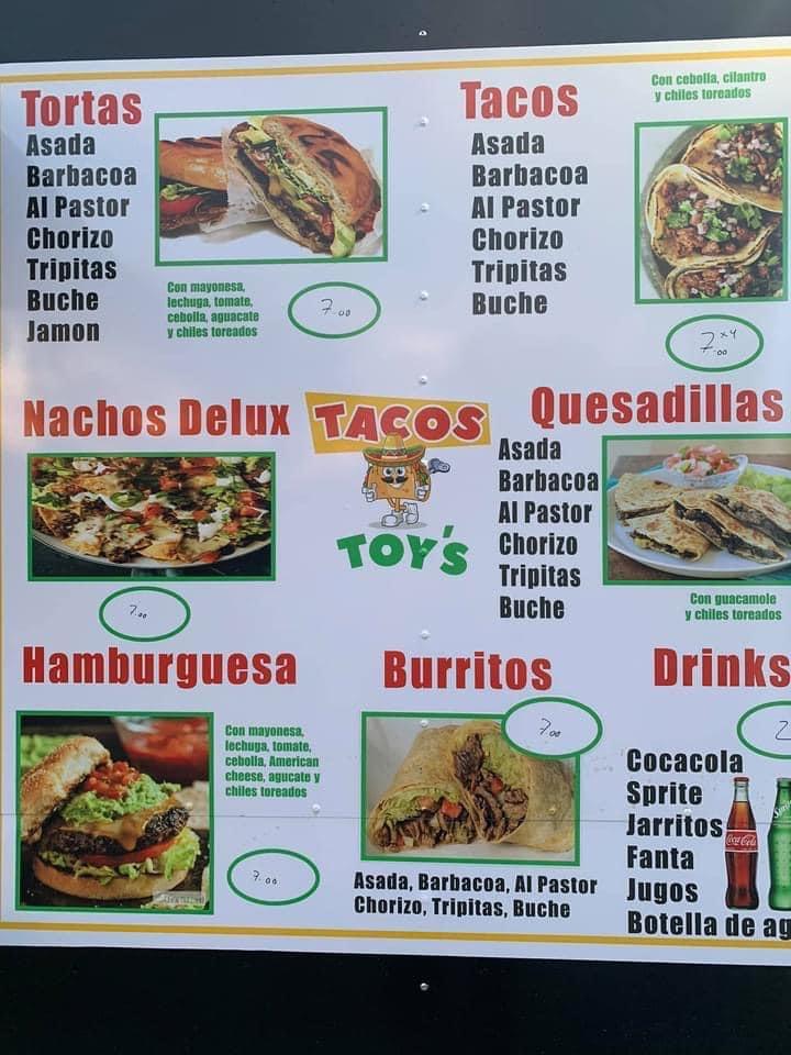 Menu at Toy's Tacos llc restaurant, Albuquerque