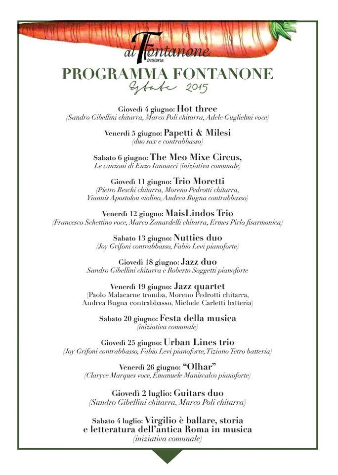 Menu at Trattoria Al Fontanone restaurant, Brescia