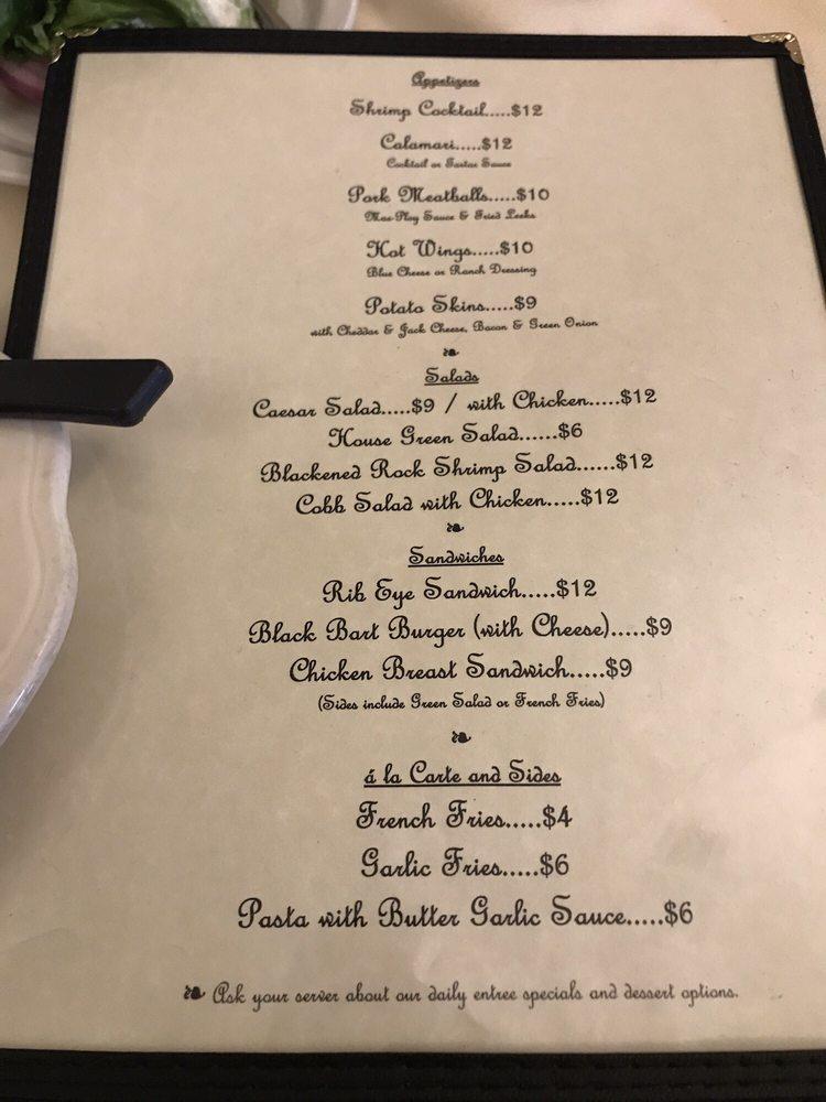 Menu at Black Bart Restaurant, San Andreas