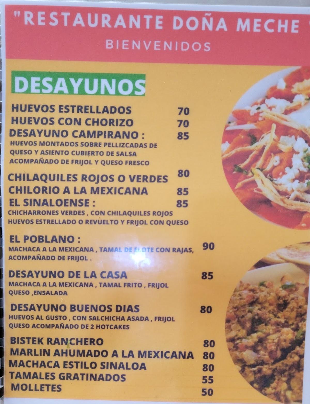 Carta del restaurante Gorditas doña Meche, Eldorado