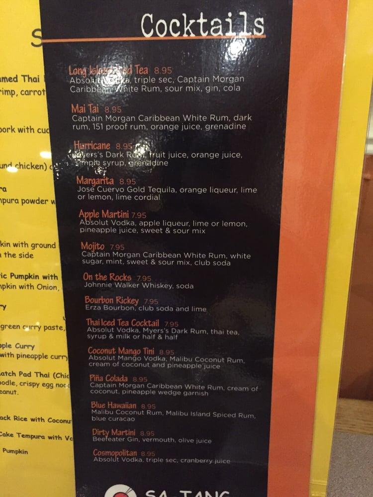 Menu at Sa-Tang pub & bar, South Kingstown