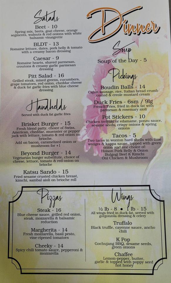Menu at The Brimarie pub & bar, Sayre
