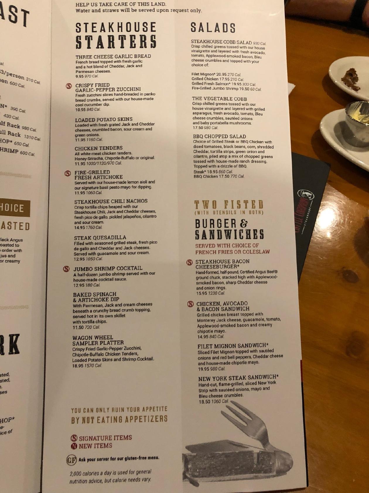 Menu at Black Angus Steakhouse, Pearl City