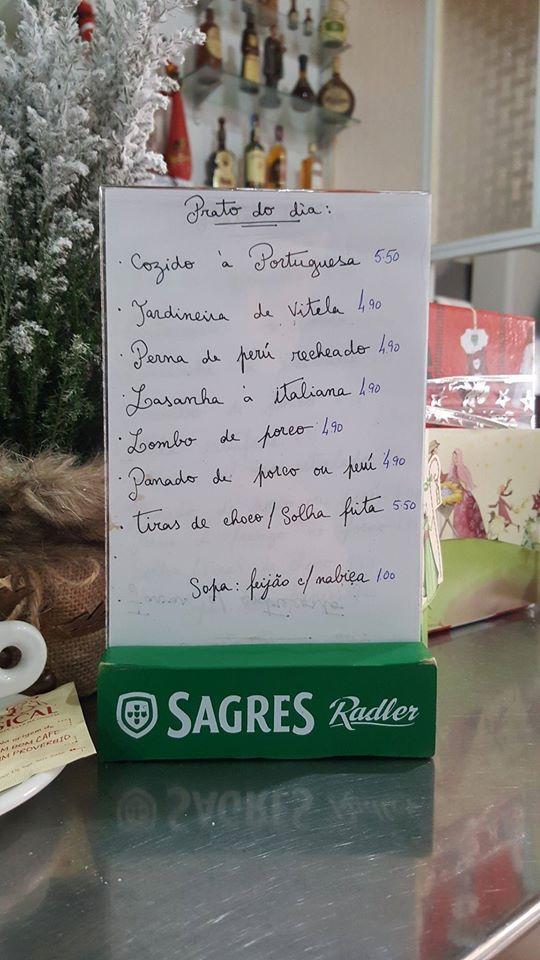 Menu at A Tasca Do Tretas restaurant, Lisbon