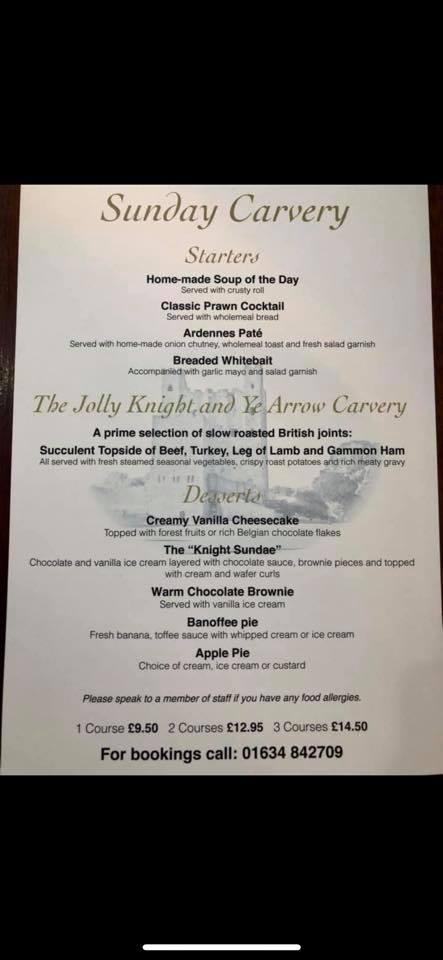Menu at Jolly Knight pub & bar, Rochester