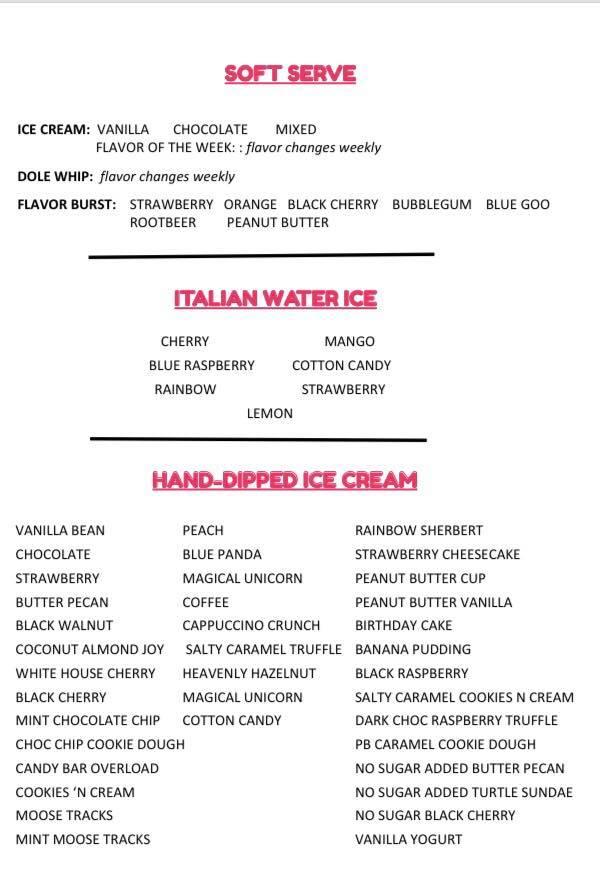 Menu at Real Mc Coy Dairy Creme BBQ, Chesapeake City