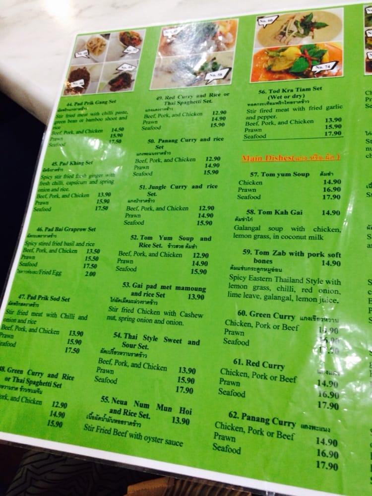 Menu at S & T Thai Gourmet Cafe, Northbridge