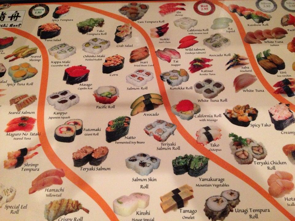 Menu at Sushi Boat restaurant, Calgary, 806 Crowfoot Crescent NW