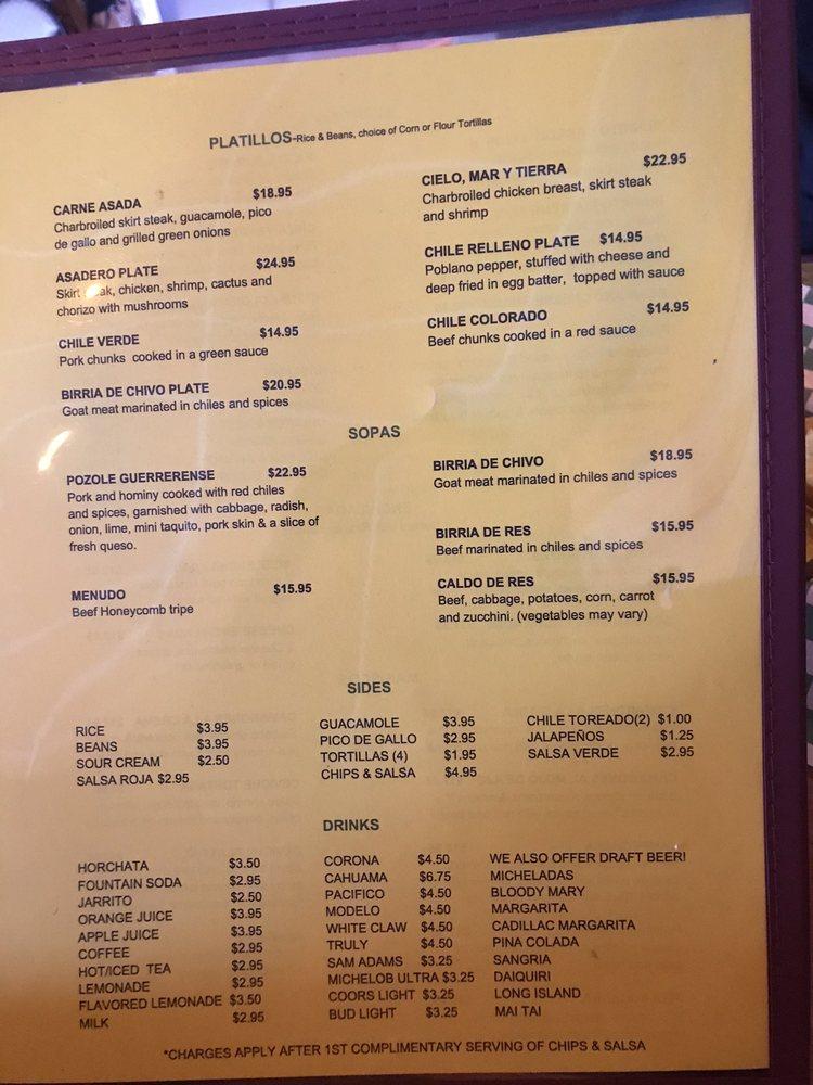 Menu at Tacos El Cabron LLC pub & bar, Spokane Valley
